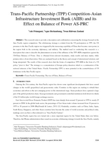 Trans-Pacific Partnership (TPP) Competition-Asian Infrastructure ...