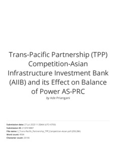 Trans-Pacific Partnership (TPP) Competition-Asian Infrastructure ...
